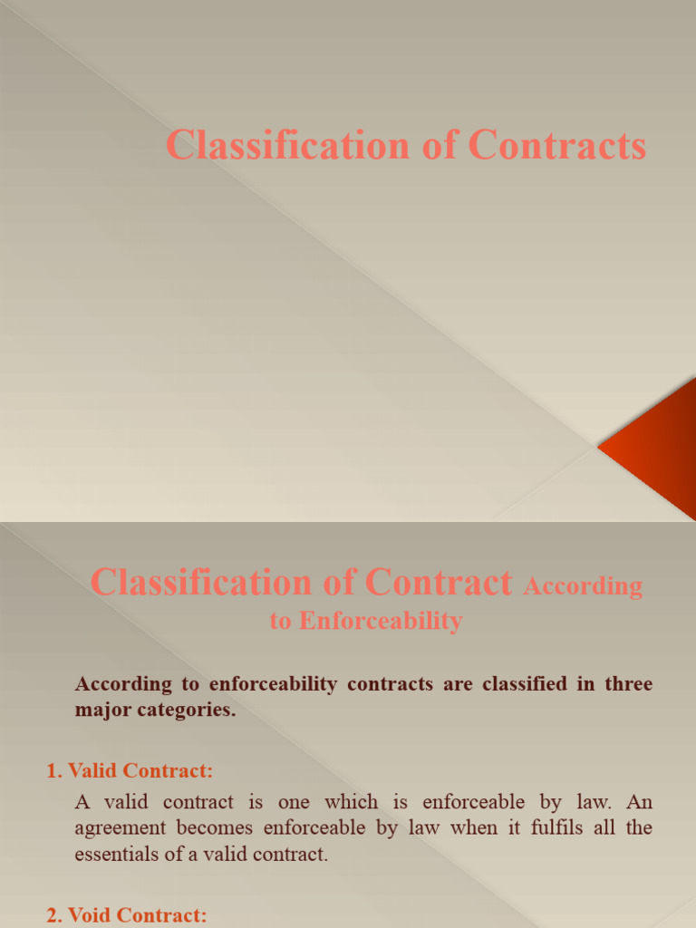 Business Law Week 5 A Classification Of Contracts Pdf Void Law Justice