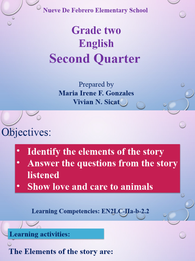 Elements of a Story for Grade 2 | PDF