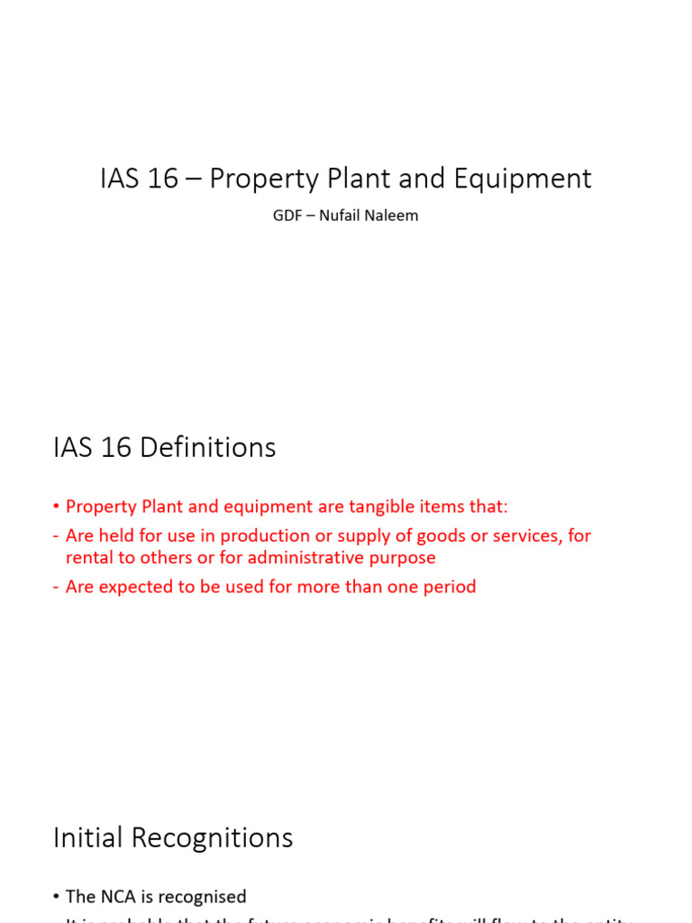 IAS 16 GCo Property Plant and Equipment | PDF | Cost | Historical Cost