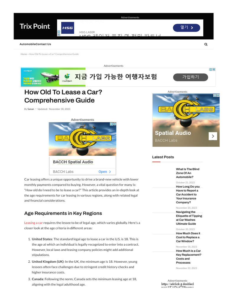 Car Leasing Age Requirements Explained | PDF | Lease | Adults