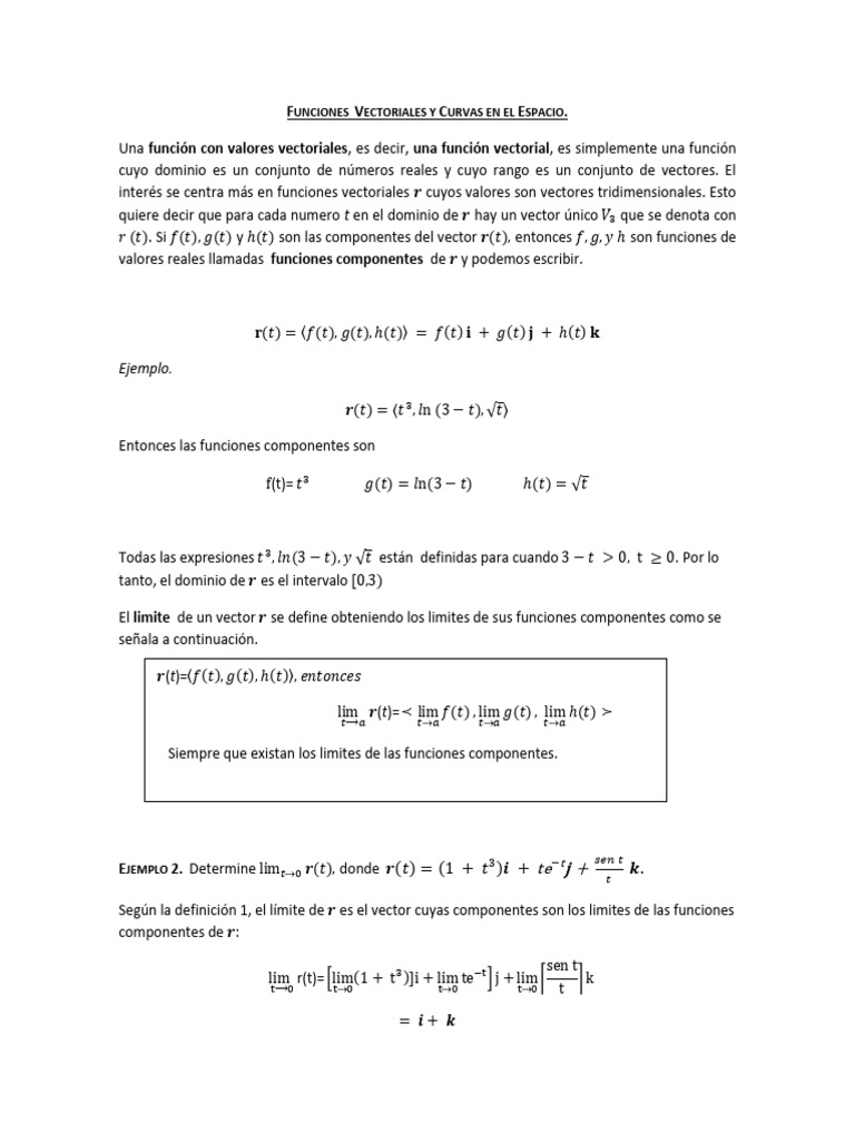 Curvas en El Espacio | PDF | Vector Euclidiano | Integral