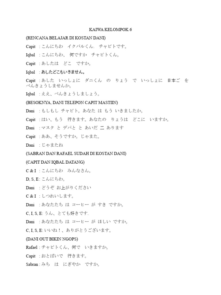 Kaiwa Kelompok 6-1 | PDF