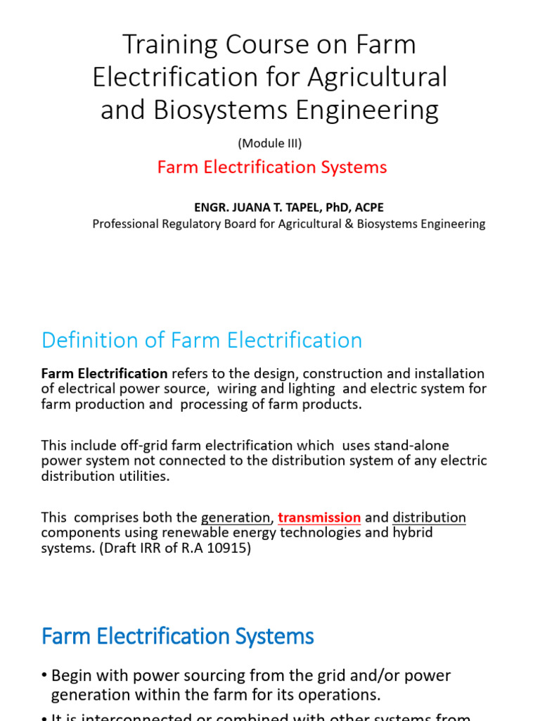Module 3 Farm Electrification | PDF | Electric Power Transmission ...