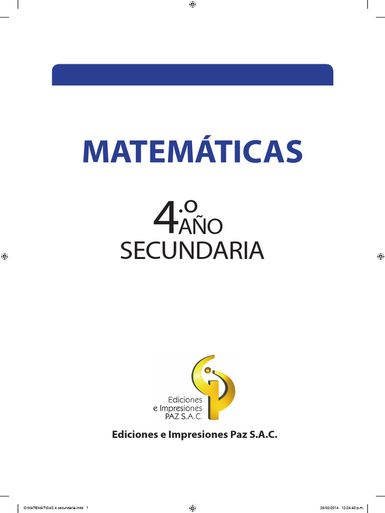 Libro Pamer 4° Secundaria | PDF | Conjunto (Matemáticas) | Expresiones lógicas