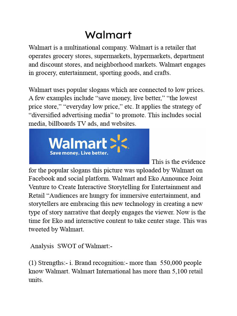 Walmart | PDF | Walmart | Retail