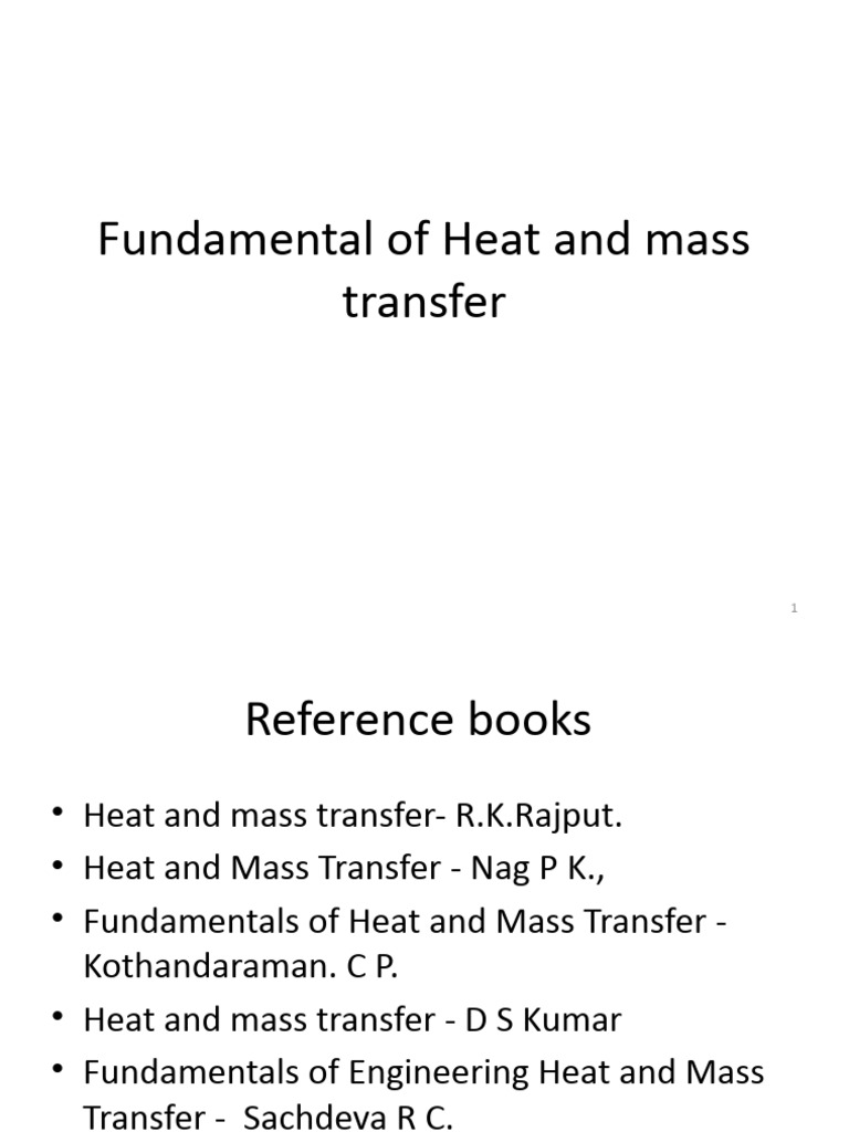1 Fundamental of Heat Transfer | PDF | Heat Transfer | Heat