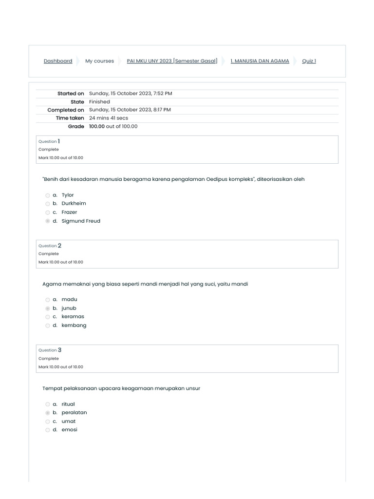 Quiz 1 - Attempt Review | PDF