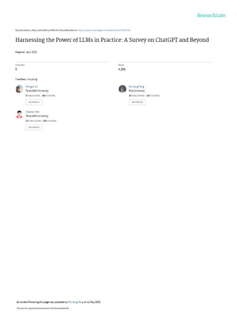 A Practical Guide Using LLMs ChatGPT and Beyond | PDF | Artificial Intelligence | Intelligence ...