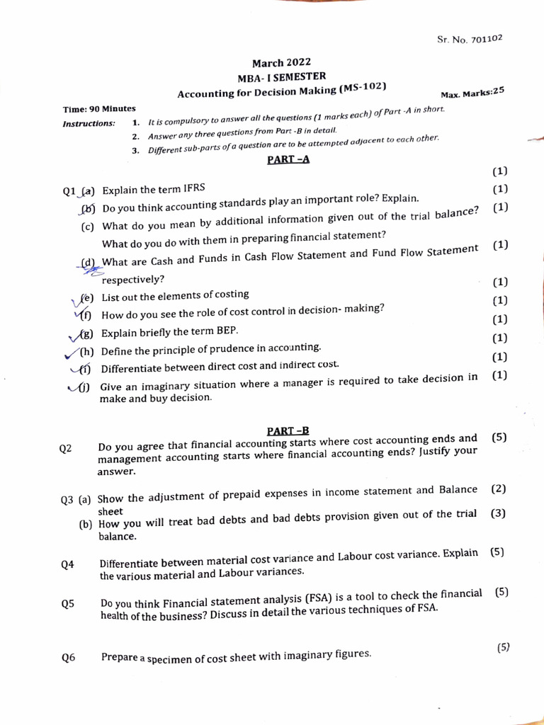 Mba 1 Sem MS102 | PDF | Financial Accounting | Accounting