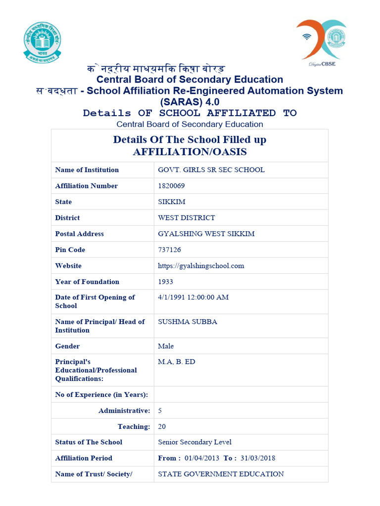 Affiliation Certificate 2013-2018 | PDF