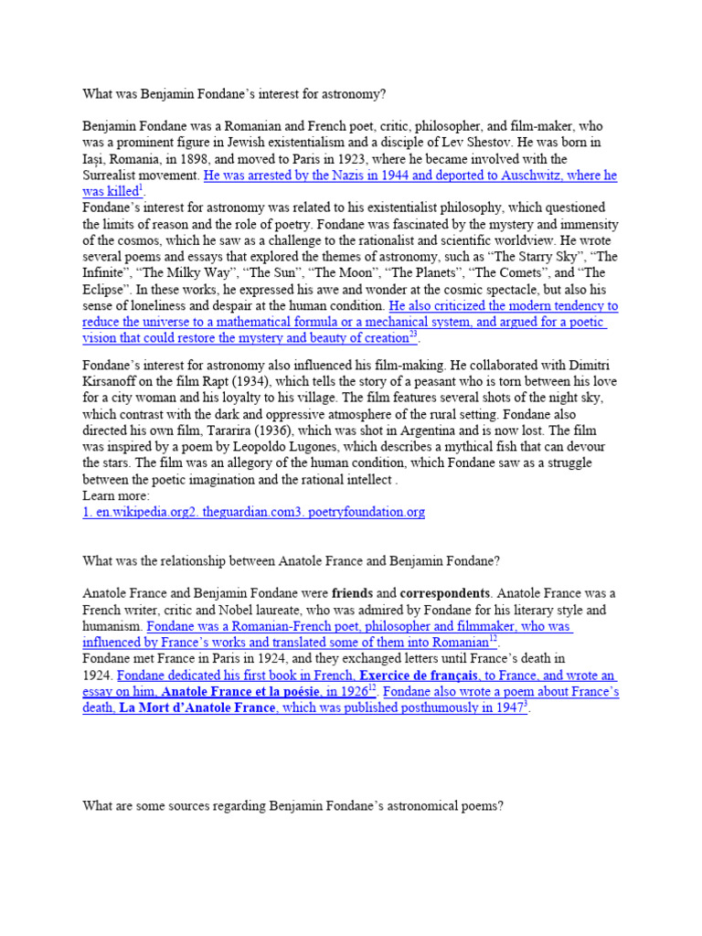 Despre Benjamin Fondane | PDF