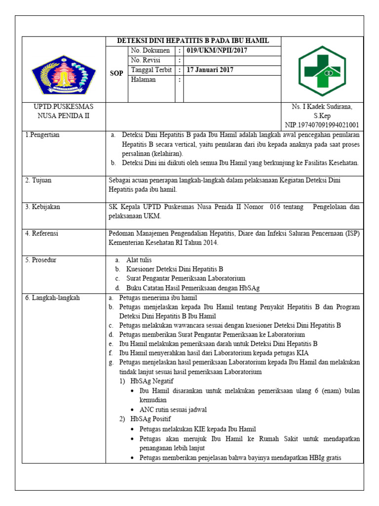 SOP Deteksi Dini Hepatitis | PDF
