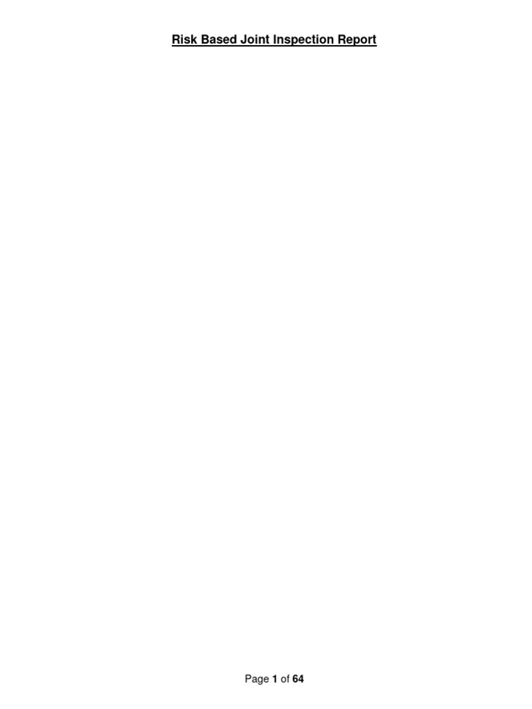 Risk Based Joint Inspection Format | PDF | Purified Water | Hygiene