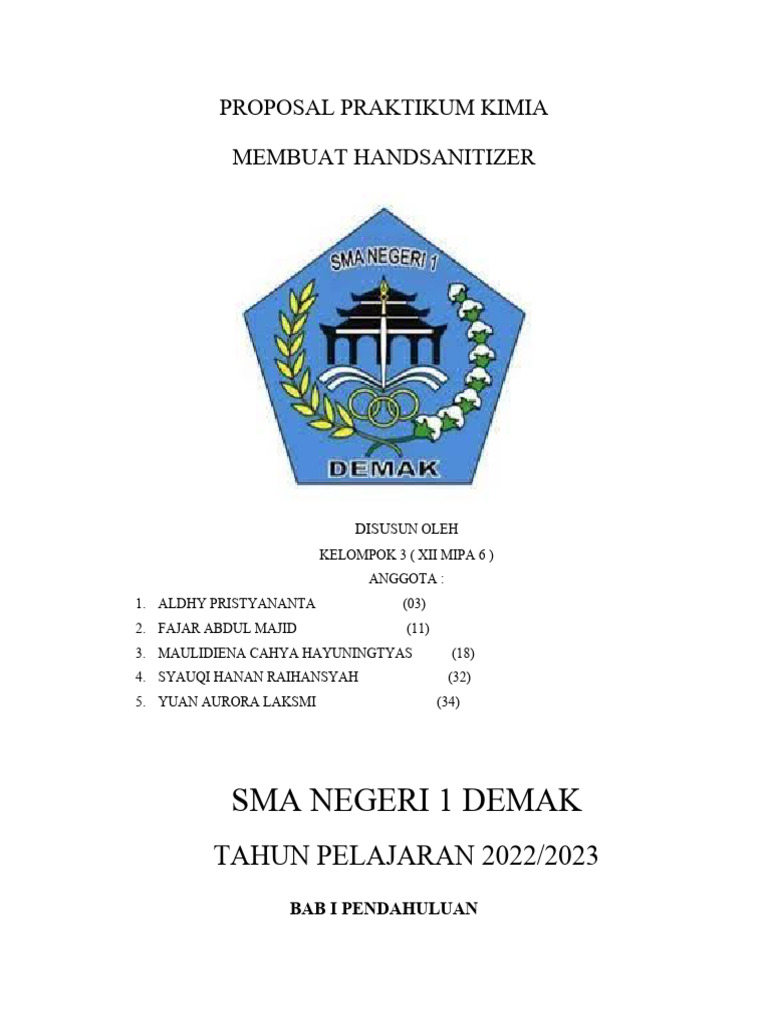 Laporan Proposal Up Kimia | PDF