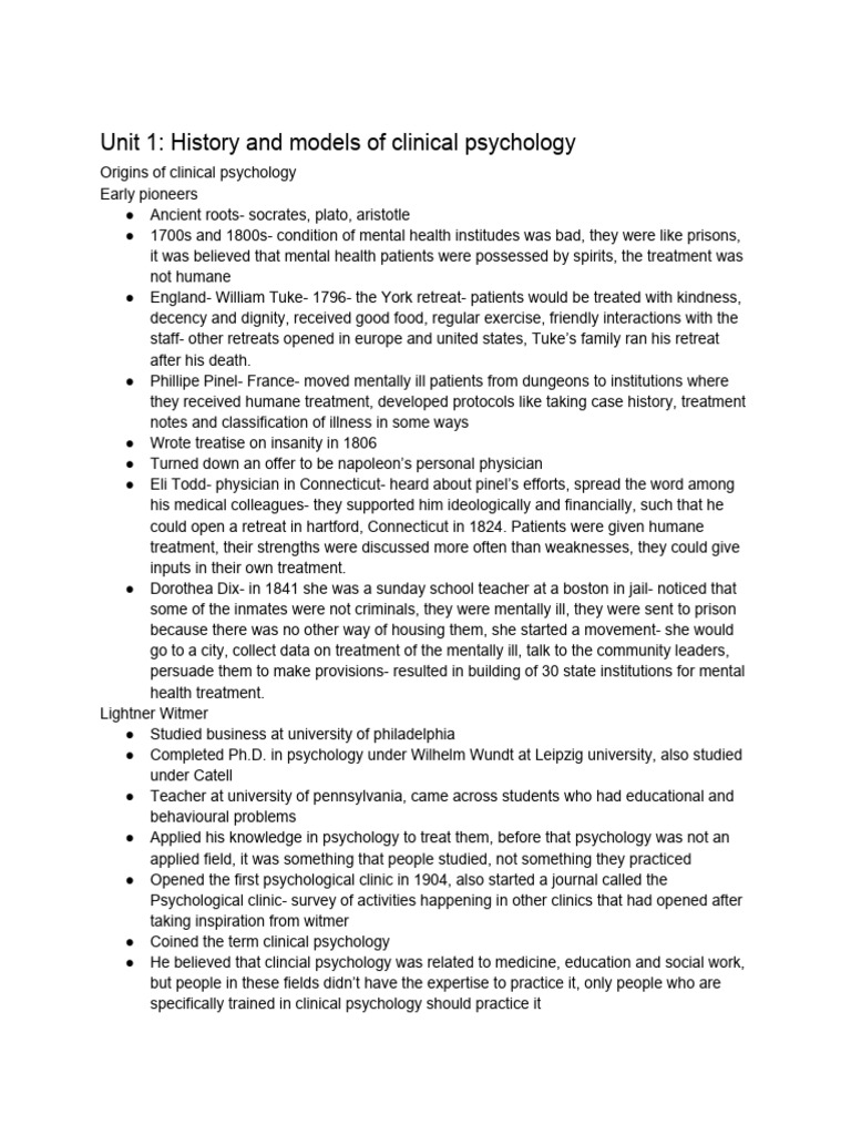 FCP Notes Revised | PDF | Clinical Psychology | Psychology