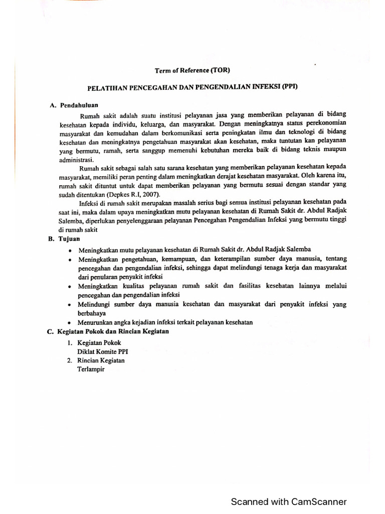 Term of Reference Pelatihan Ppi | PDF