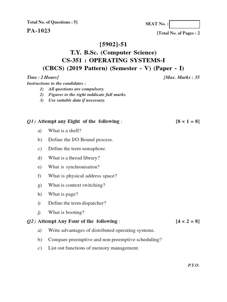 Qpapers 1 | PDF | Scheduling (Computing) | Thread (Computing)