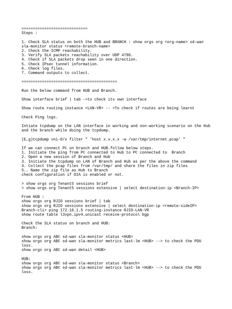 Basic Troubleshooting For HUB-BRANCH Reachability. | PDF | Internet Protocols | Cyberspace