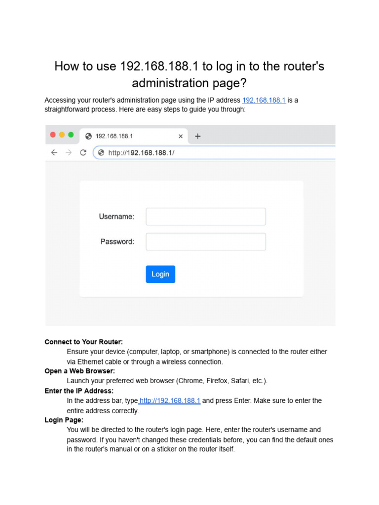 How To Use 192.168.188.1 To Log in To The Router's Administration Page ...