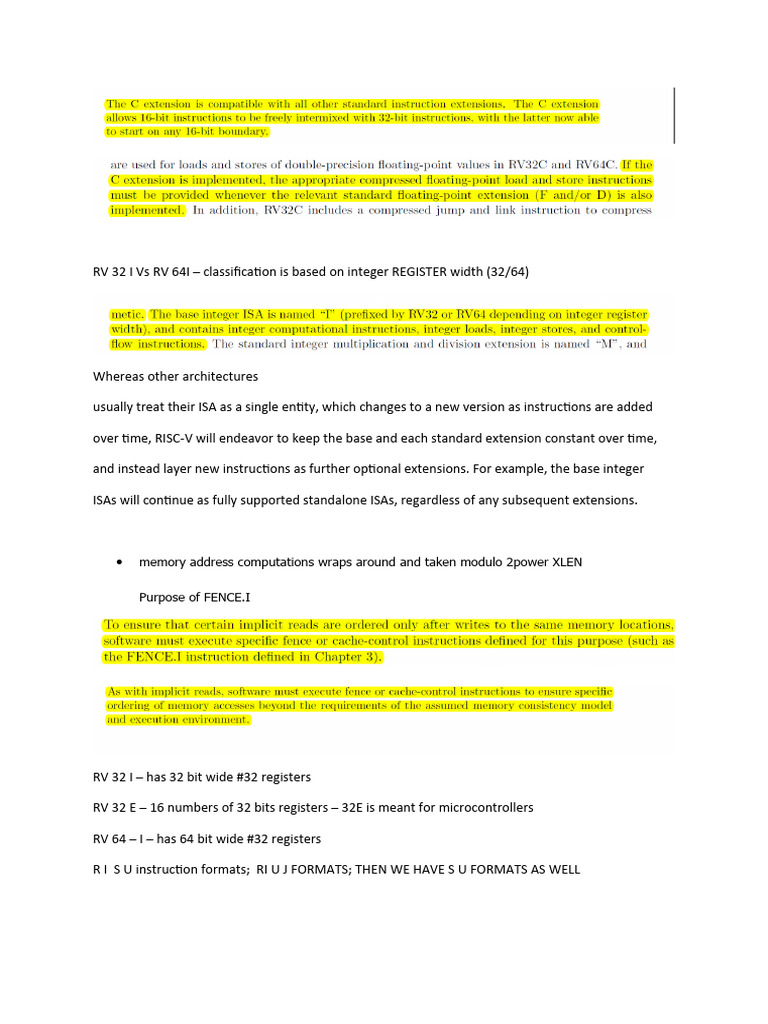 RISC-V 32 vs 64 Instruction Set Overview | PDF | Computer Data ...