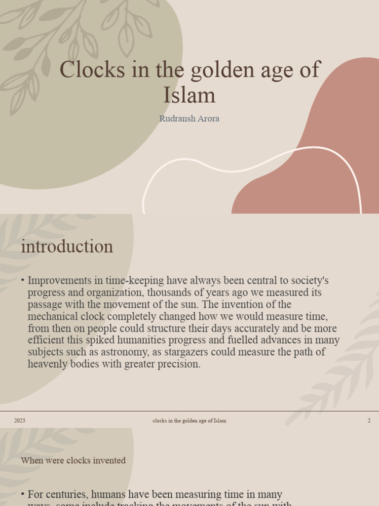 Clocks in The Golden Age of Islam Final | PDF | Clock | Watch