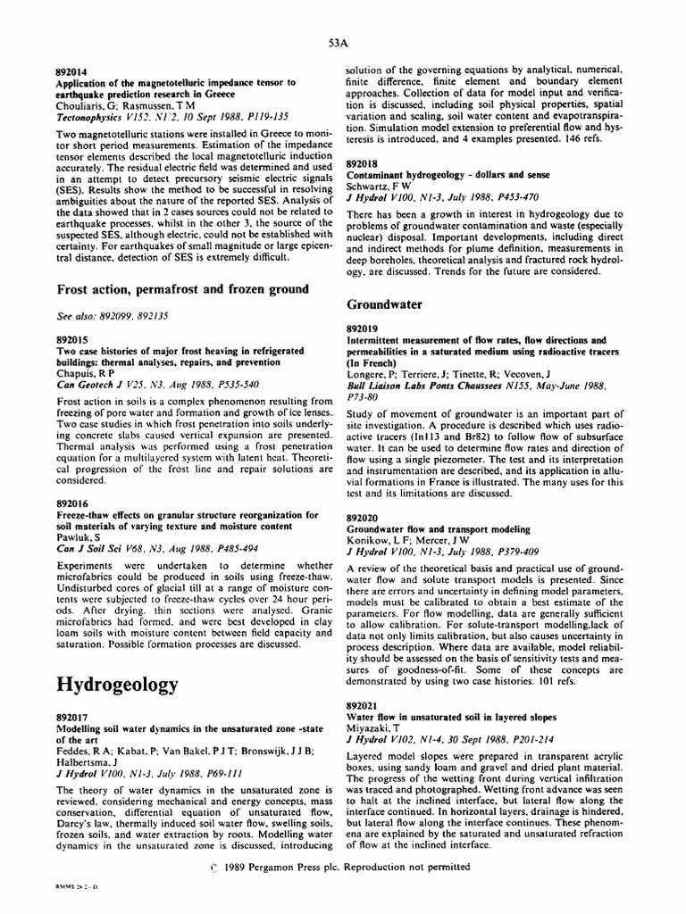 Application of The Magnetotelluric Impedance Tensor To Earthquak 1989 ...