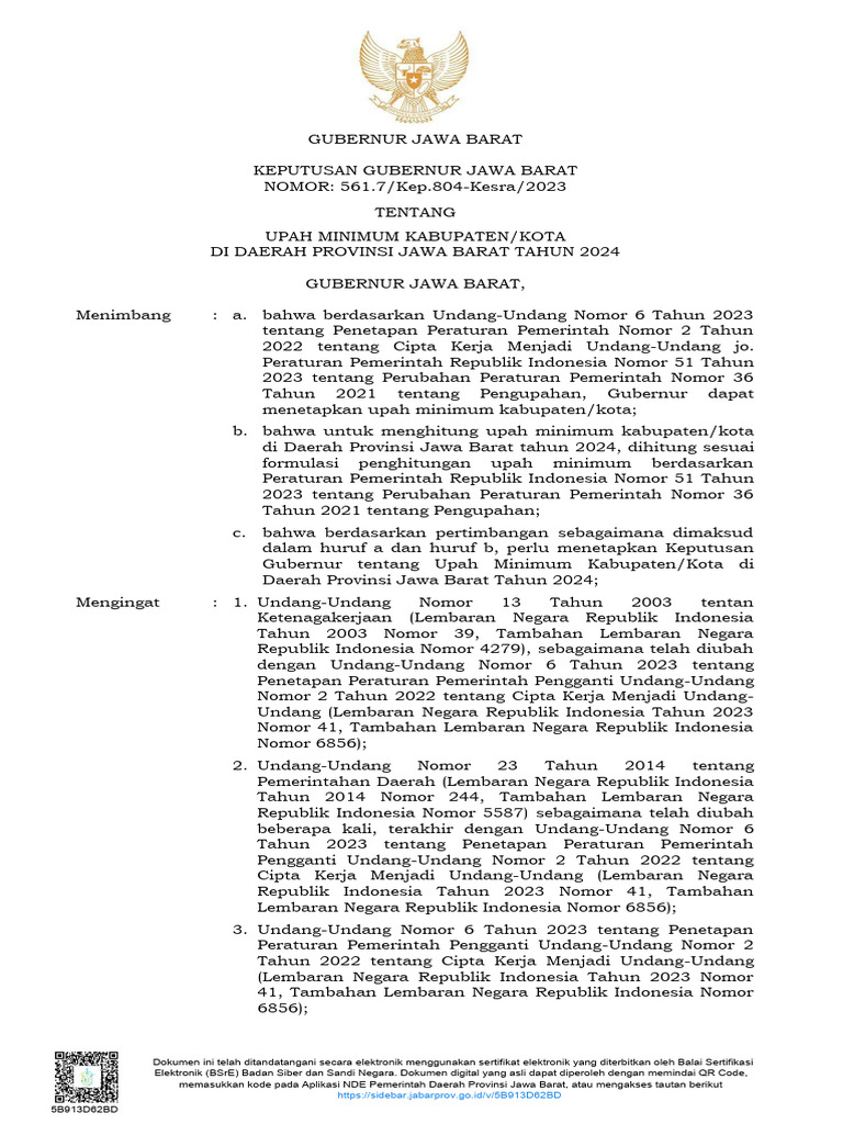 SK Umk Jawa Barat Tahun 2024 | PDF