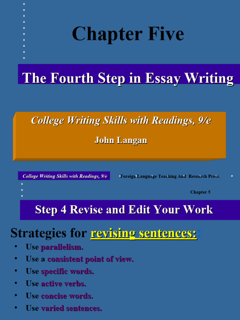 Chapter 5 The Fourth Step in Essay Writing | PDF | Proofreading ...