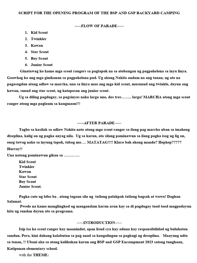 Boy and Girl Scout Encampment | PDF