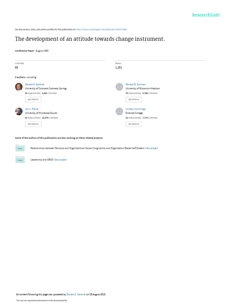 ATC Scale - Dunham Et Al. (1989) | PDF | Career & Growth | Social Science
