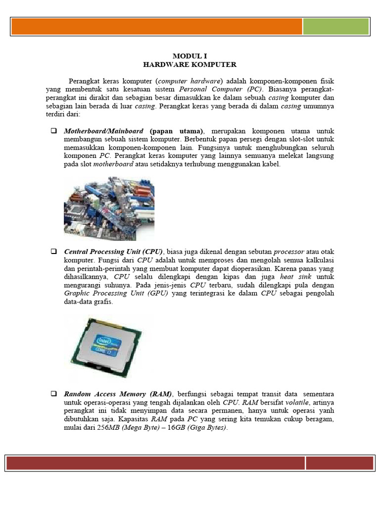 Modul Hardware Komputer | PDF | Game & Aktivitas | Komputer