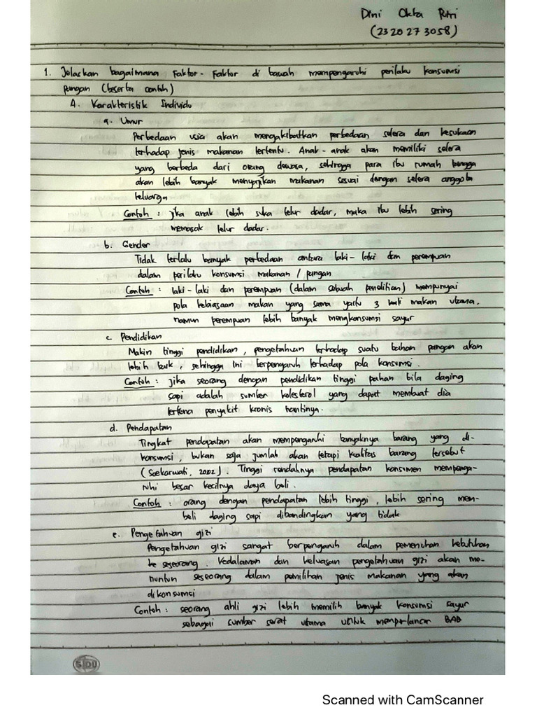 Dini Okta Putri Tugas Pendidikan Gizi | PDF