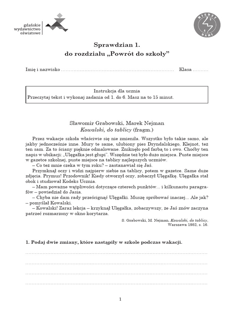 1 1 Sprawdzian Pdf Pdf