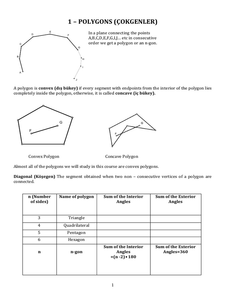 1-Polygons Handout | PDF | Polygon | Elementary Mathematics