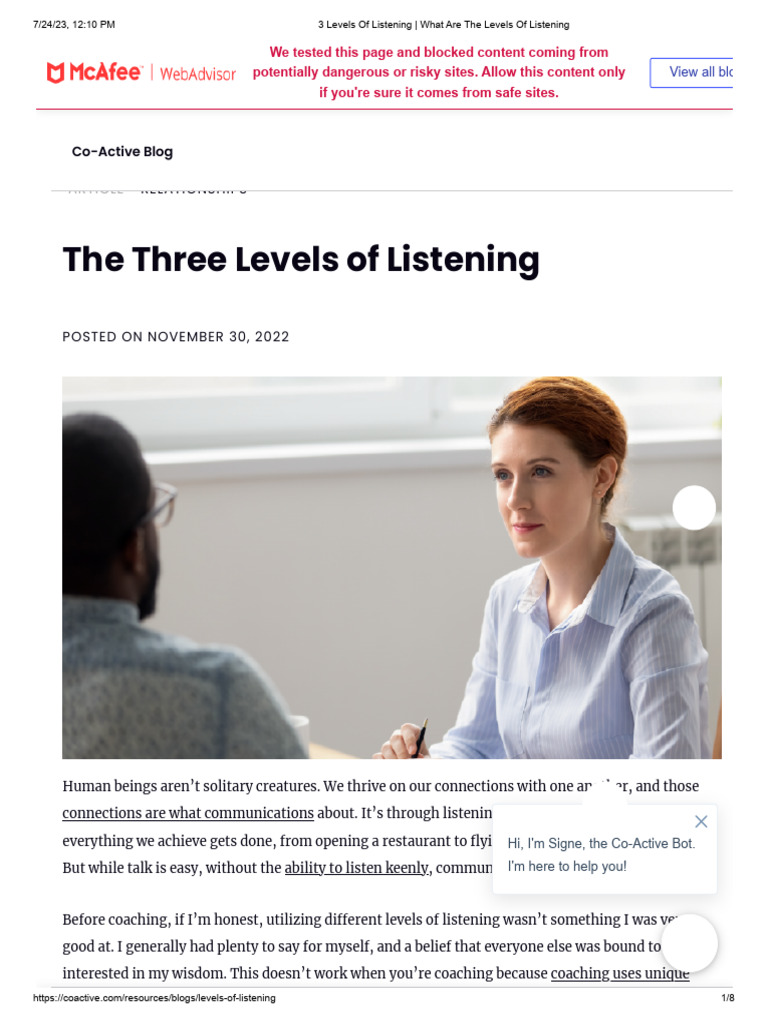 3 Levels of Listening - What Are The Levels of Listening | PDF ...