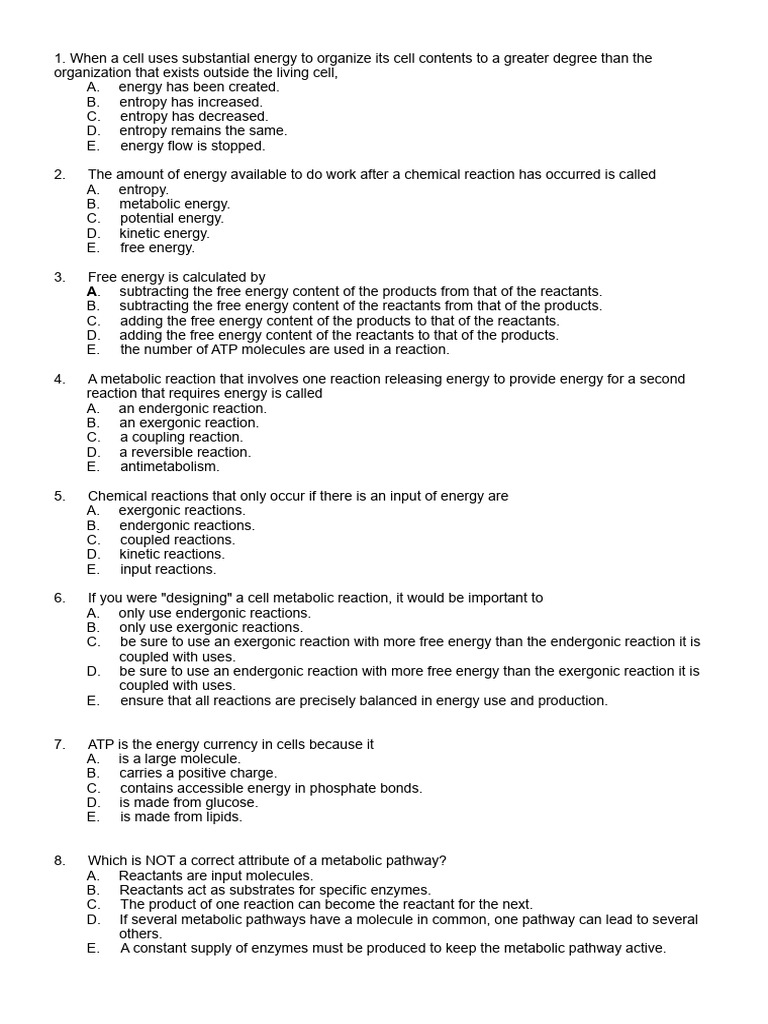 Unit 2 Enzyme Practice Questions | PDF | Enzyme | Enzyme Inhibitor