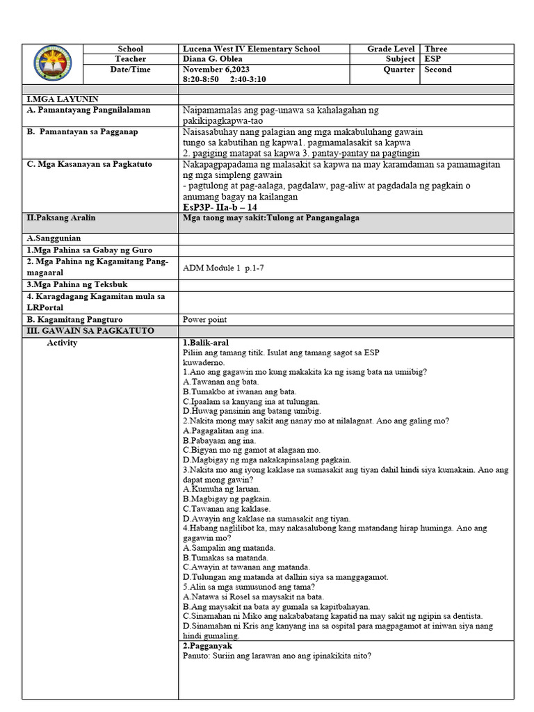 2nd-ESP WEEK 1 | PDF