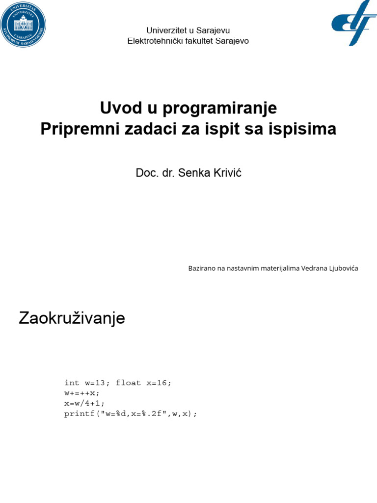 Prirema Za Ispit - Ispisi | PDF