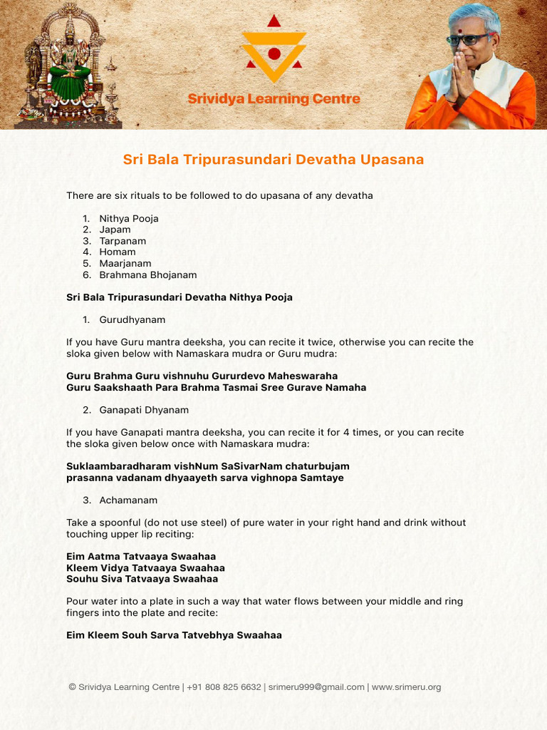 Bala Tripurasundari Upasana Guide | PDF | Mantra | Nondualism