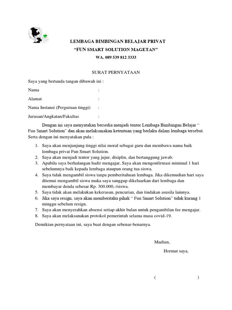 Surat Perjanjian Dan Absensi | PDF