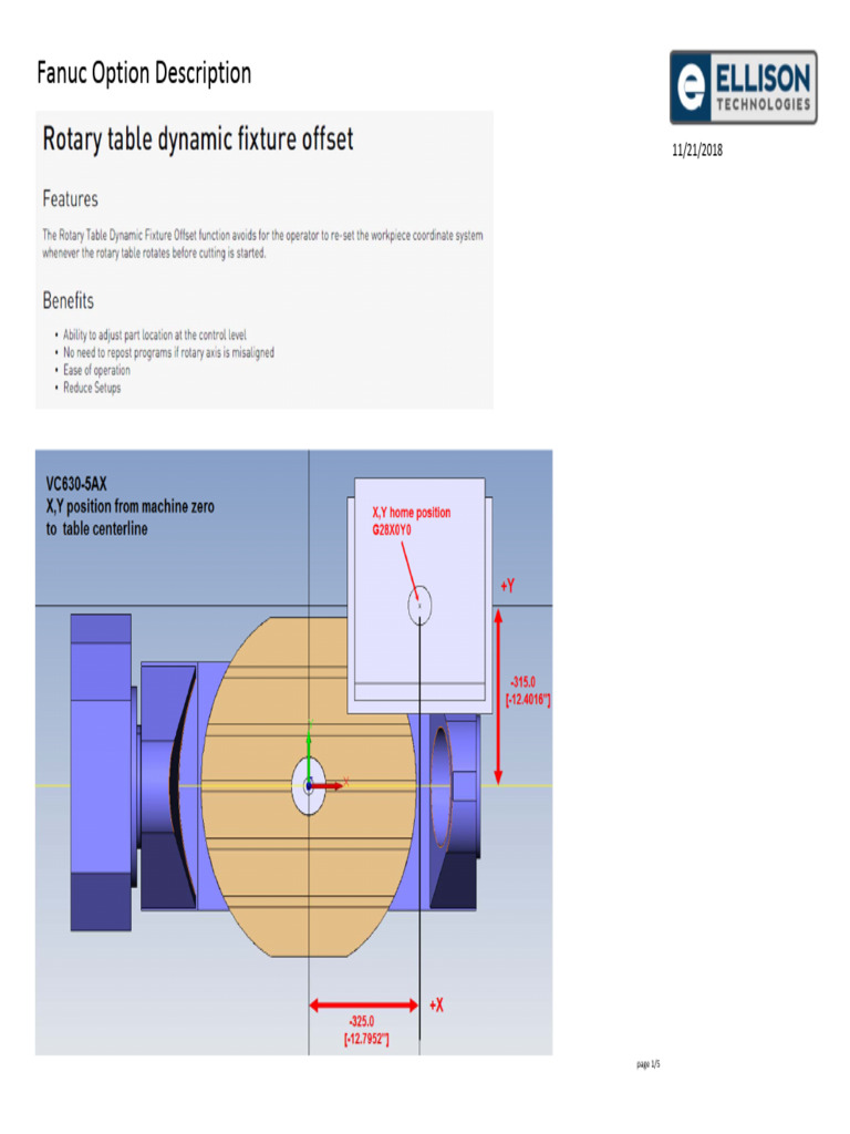 Rotary Table Dynamic Fixture Offset Instruction 2 | PDF