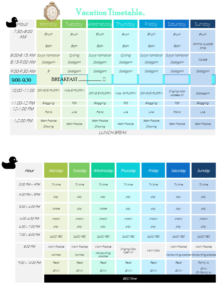 Time Table Example | PDF