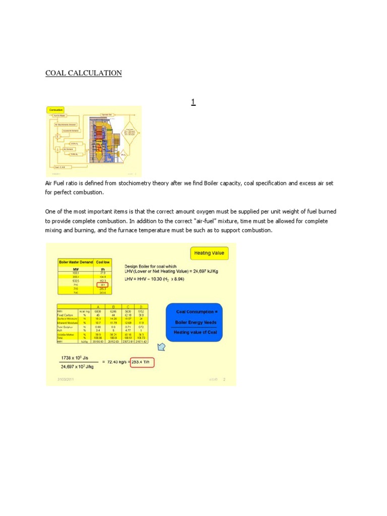Coal Calculation | Combustion | Coal