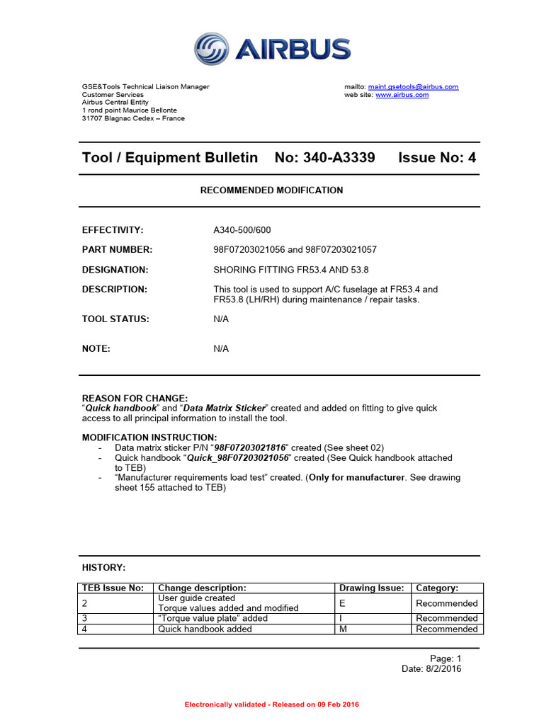 Airbus A340 Shoring Fitting Guide | PDF | Screw | Manufactured Goods