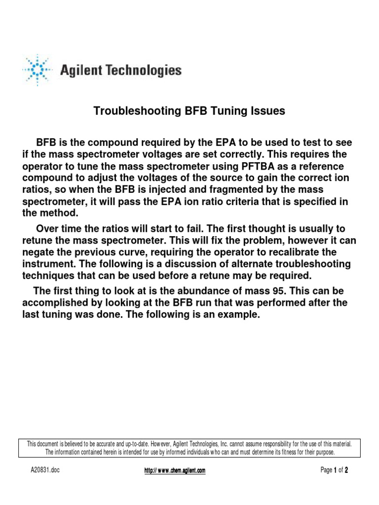 Troubleshooting BFB Tuning Issues: A20831.doc Page 1111 of 2222 | PDF | Mass Spectrometry ...