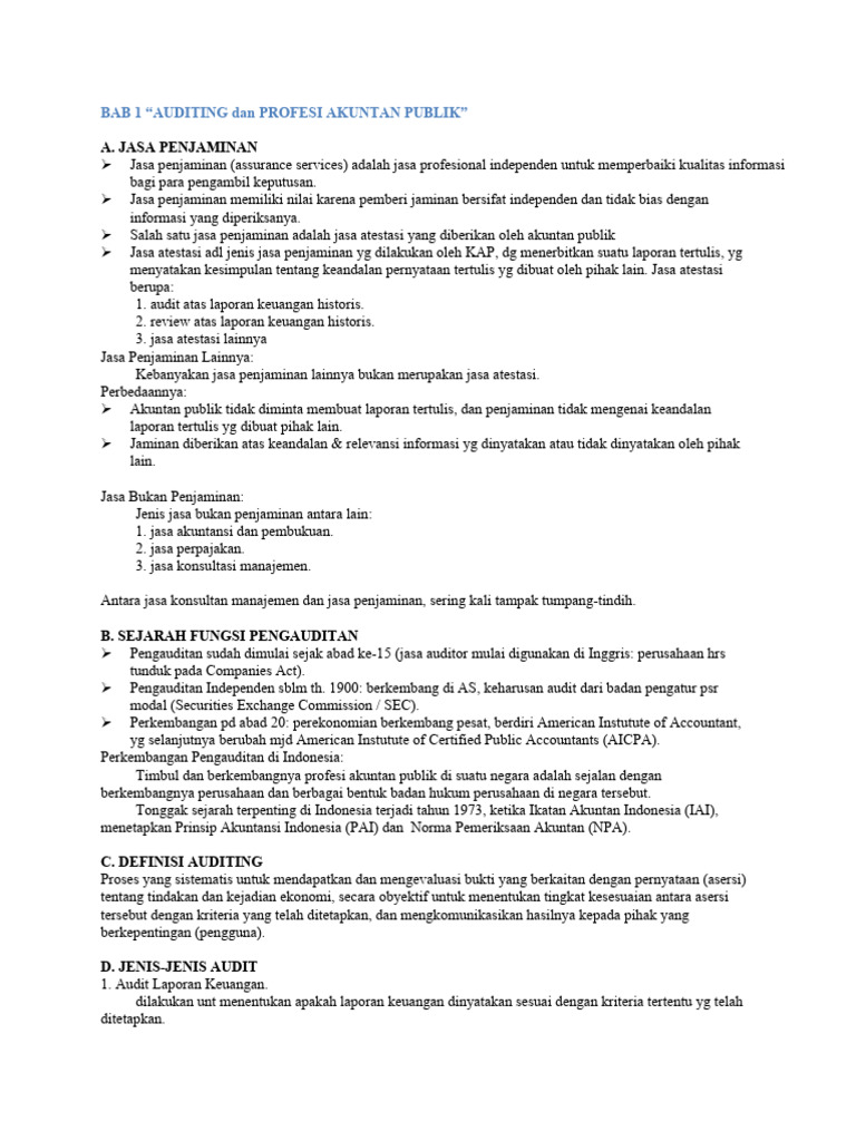 Rangkuman Audit | PDF | Bisnis | Pengelolaan Keuangan & Uang