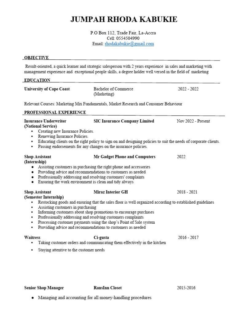 Kabukie CV | Download Free PDF | Sales | Marketing