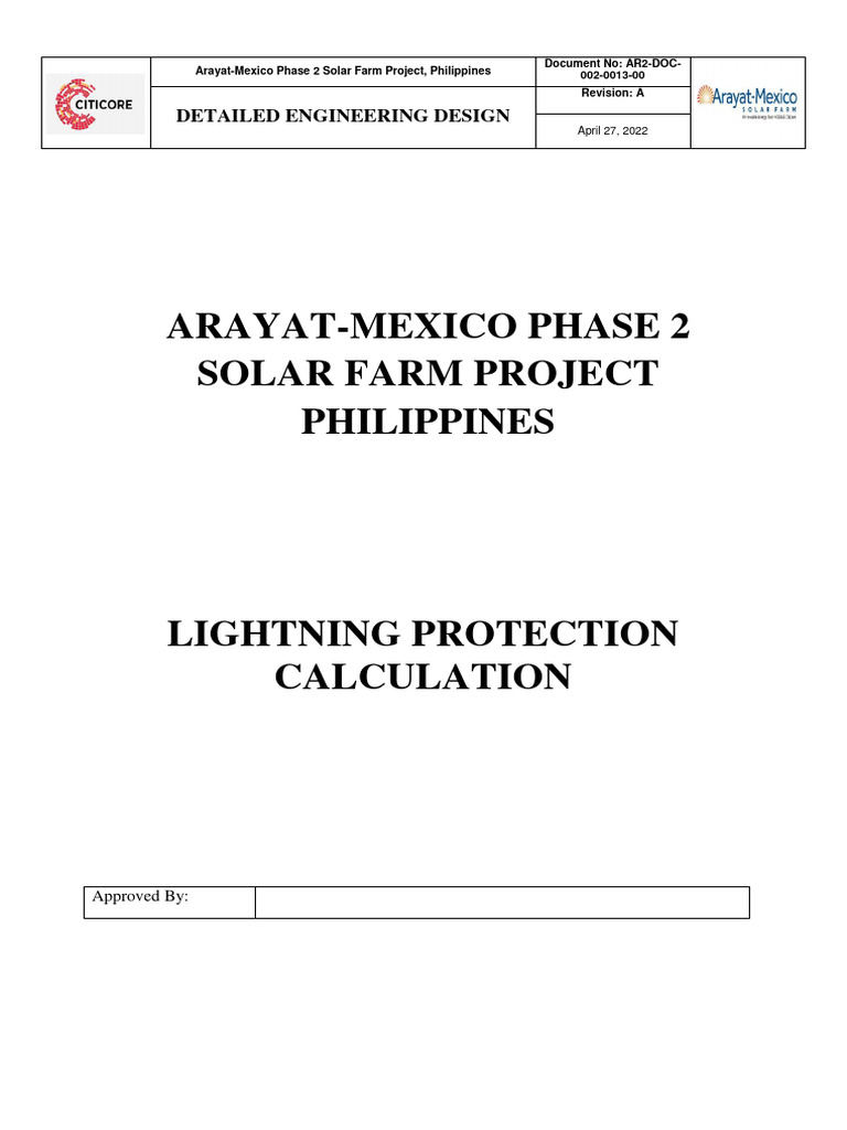 Ar2 Doc 002 0013 00 Lightning Protection Calc Rev A | PDF | Physical Sciences | Electromagnetism