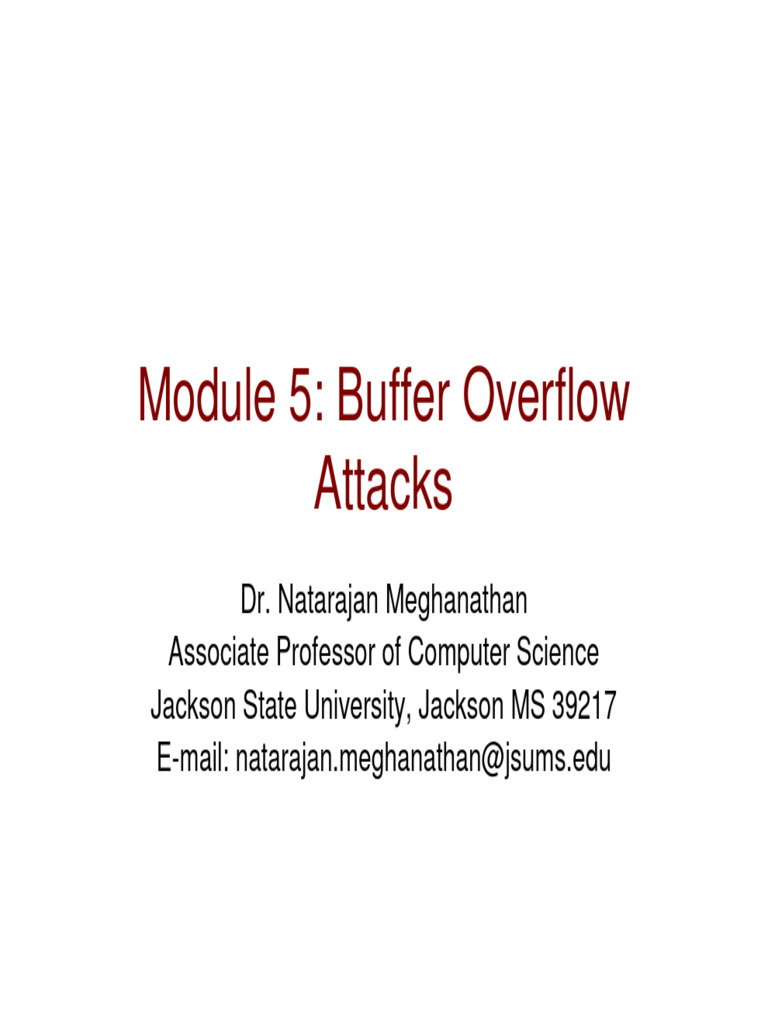 CSC437 Fall2013 Module 5 Buffer Overflow Attacks | PDF | Pointer (Computer Programming ...