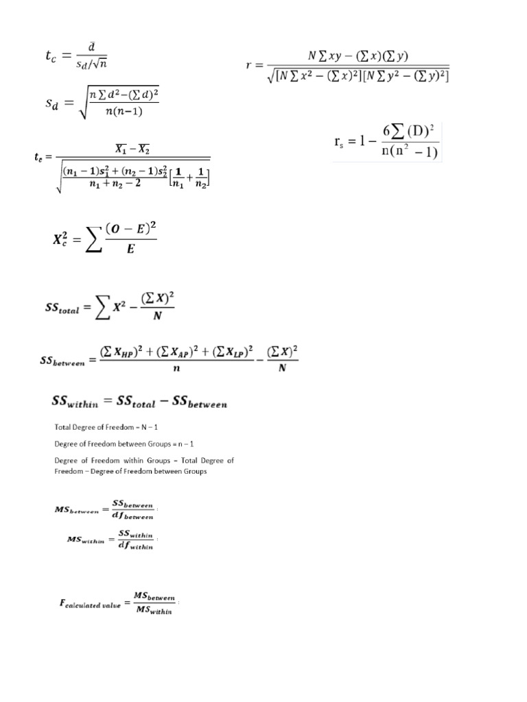 Sts Formulas | PDF